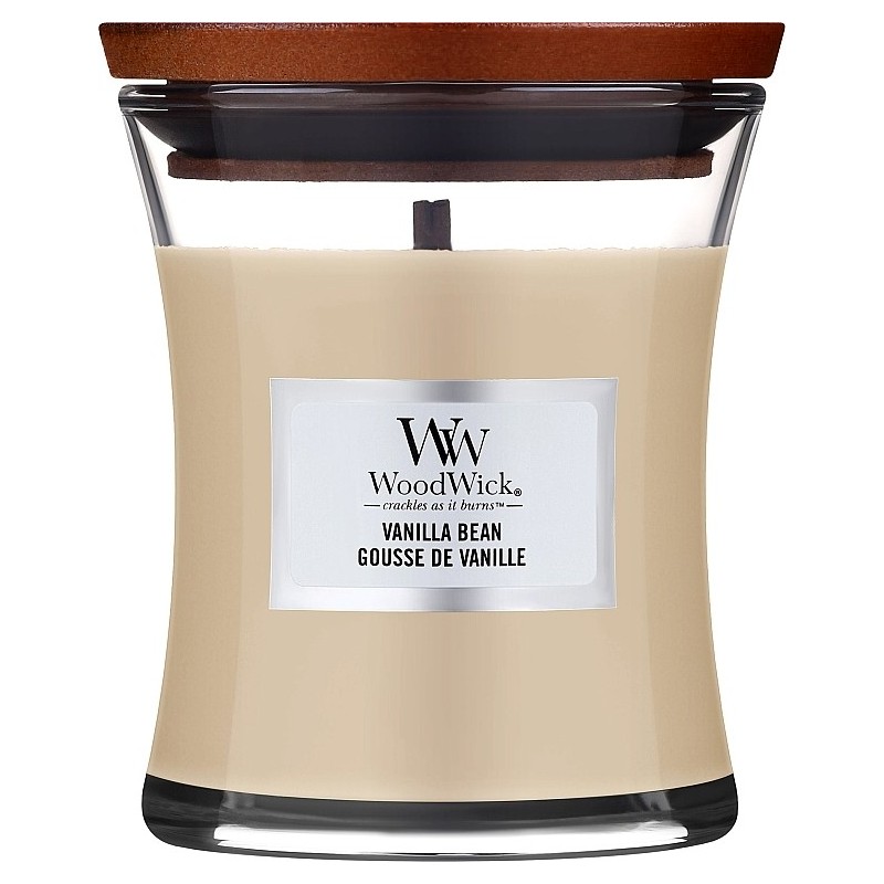 WoodWick Vanilla Bean Lumânare aromată cu fitil din lemn